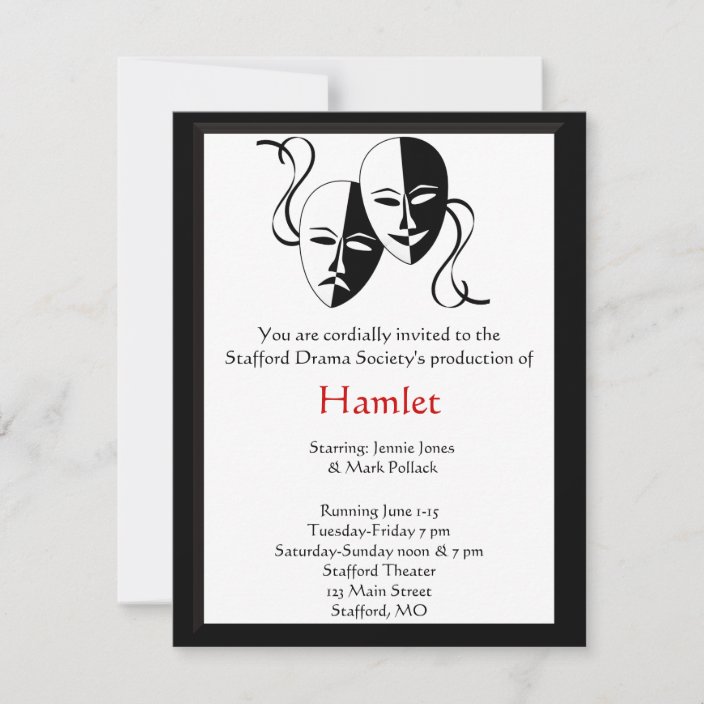 Drama and Theater Invitation | Zazzle.com