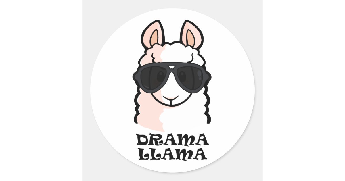 Drama Llama Classic Round Sticker | Zazzle