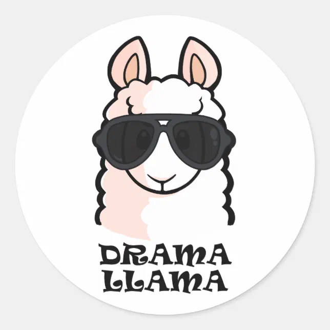 Drama Llama Classic Round Sticker | Zazzle