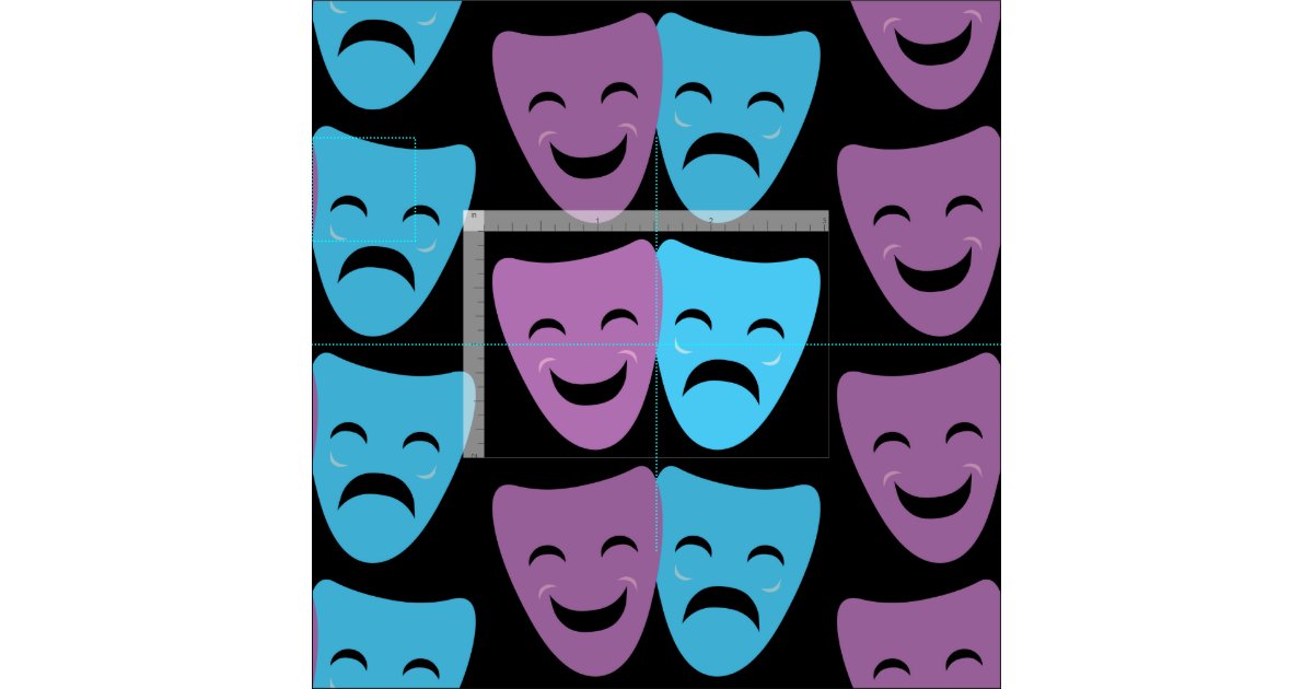 Drama Masks Fabric | Zazzle