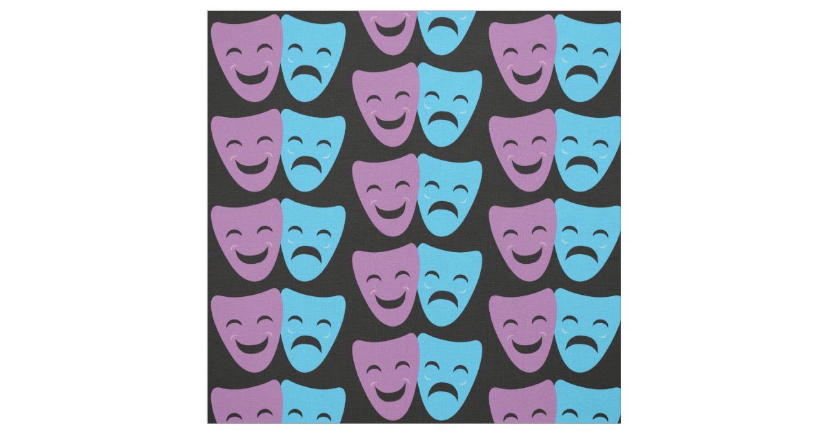 Drama Masks Fabric | Zazzle