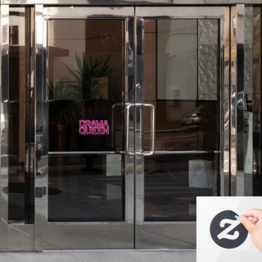 Drama Queen Hot Pink Glitter Window Cling | Zazzle