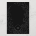 Dramatic Black Elegant Monogram Floral Wreath Invitation | Zazzle