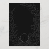 Dramatic Black Elegant Monogram Floral Wreath Invitation | Zazzle