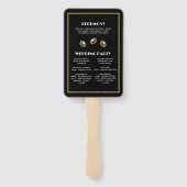 Dramatic Elegant Las Vegas Black Gold Ceremony Hand Fan | Zazzle