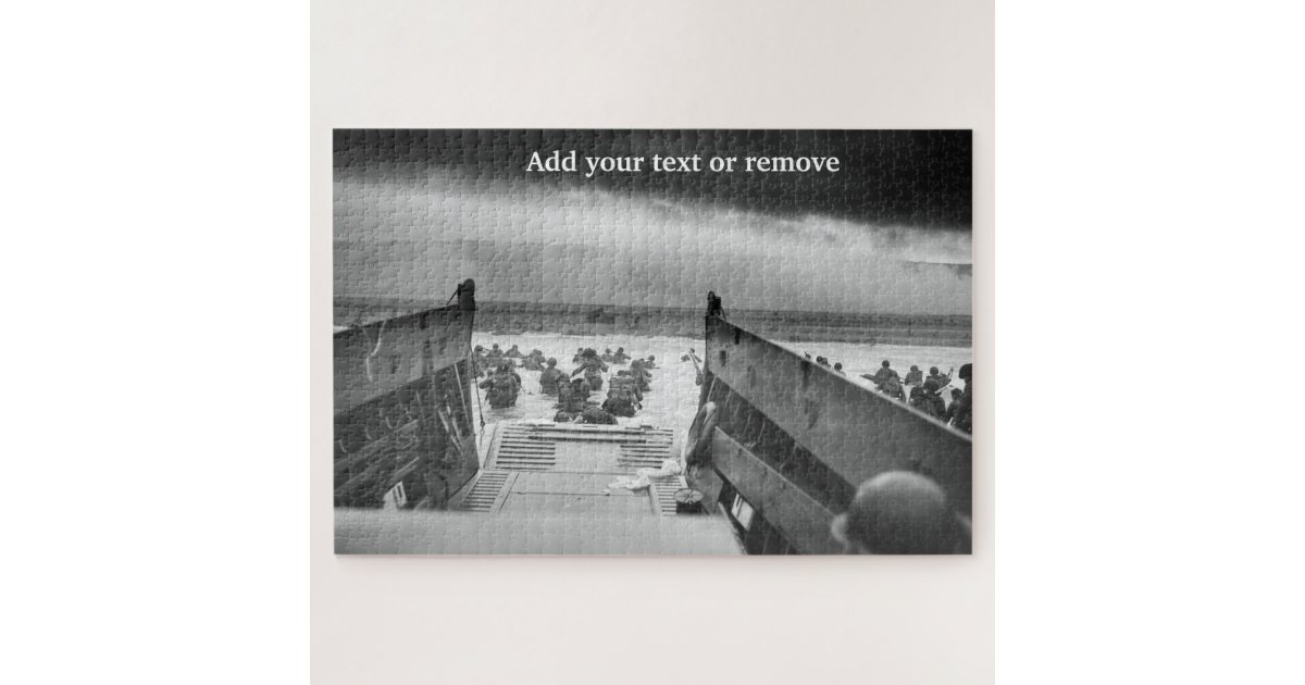 Dramatic photograph, of D-Day Normandy Landings, Jigsaw Puzzle | Zazzle