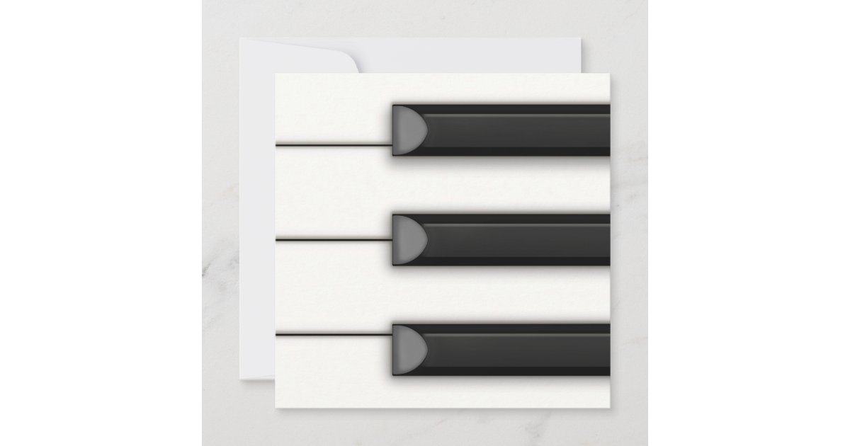 Dramatic Piano Keys Custom Music Note Card | Zazzle