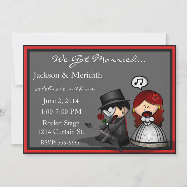 Dramatic Stage Elopement / Reception Announcement | Zazzle