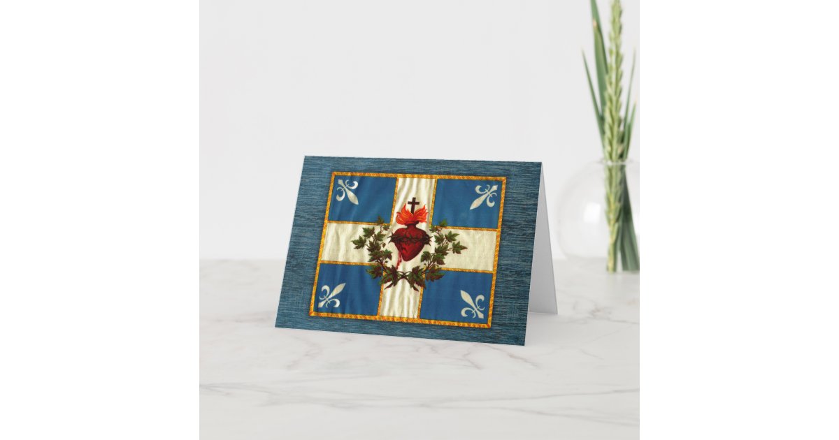 Drapeau Québec antique Carillon Sacré-Cœur Card | Zazzle