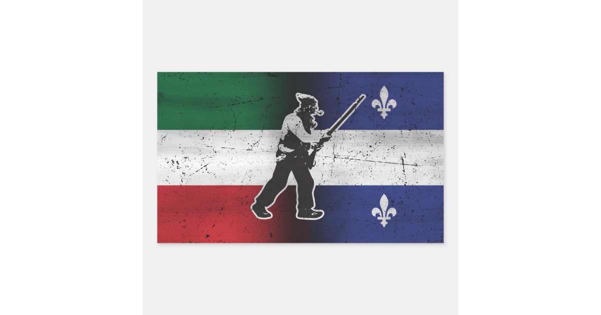 Drapeau Québec et Patriote Henri Julien érodé Rectangular Sticker | Zazzle