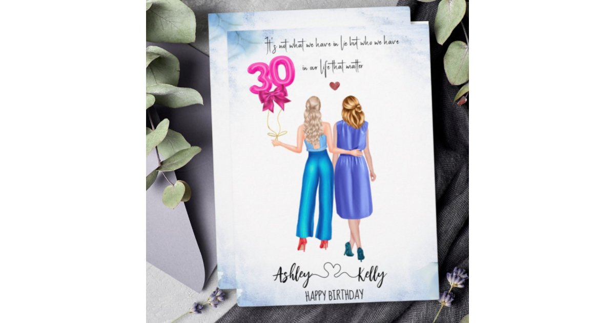 Draw Best Friend 30th Happy Birthday Card | Zazzle