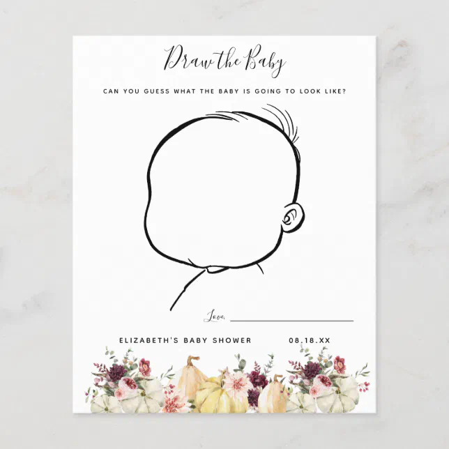 Draw the Baby | Baby Shower Game | Zazzle