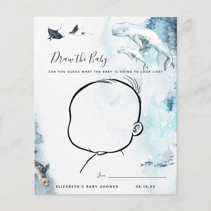 Draw the Baby | Baby Shower Game | Zazzle