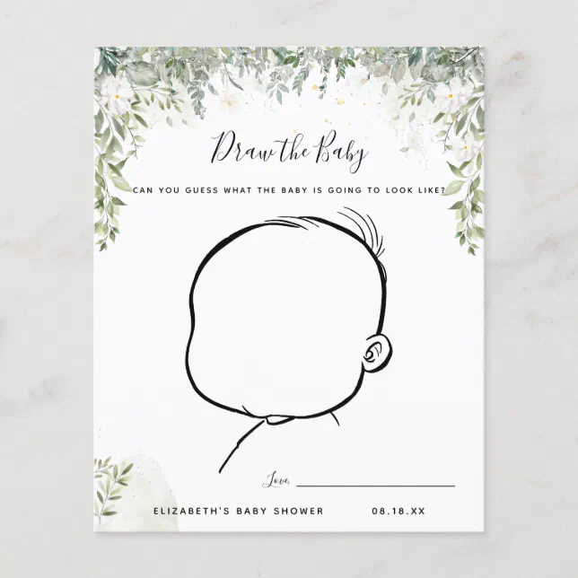 Draw the Baby | Baby Shower Game | Zazzle