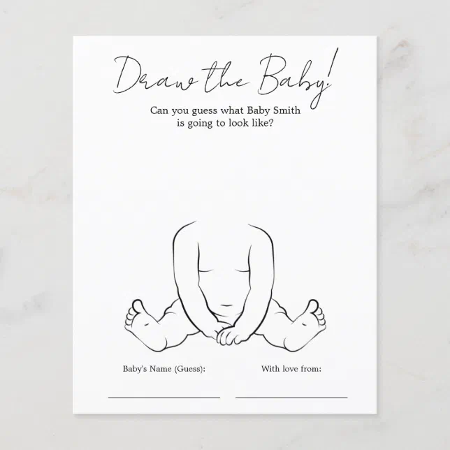Draw the Baby Shower Game | Zazzle