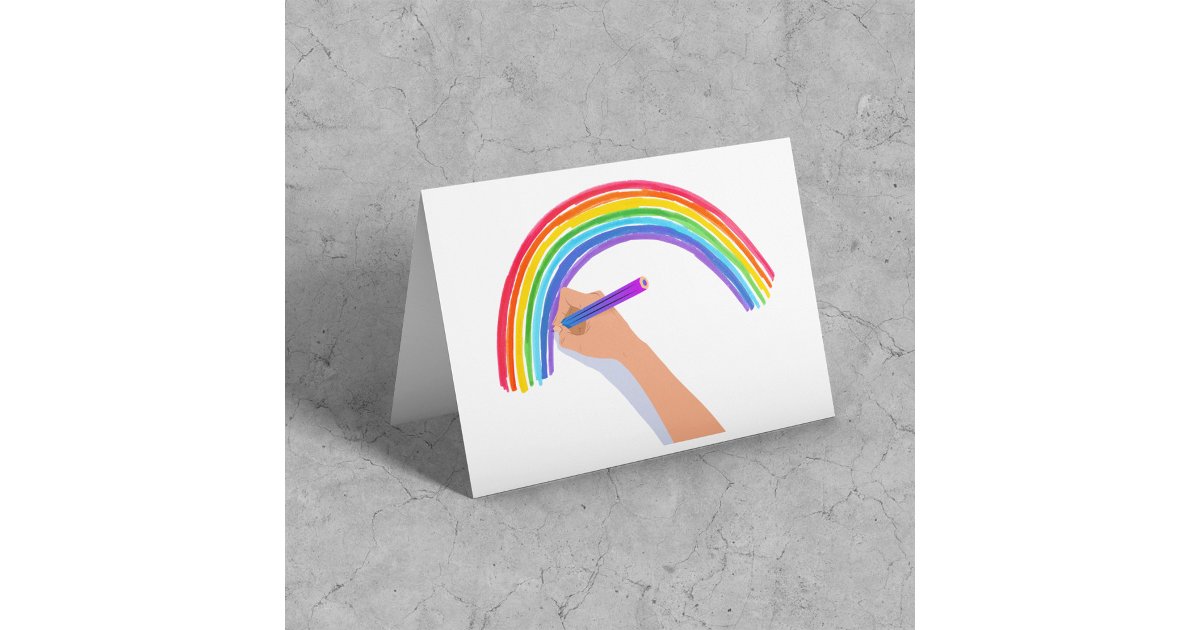 Drawing A Rainbow Card | Zazzle