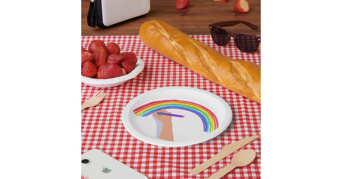 Drawing A Rainbow Paper Plates | Zazzle