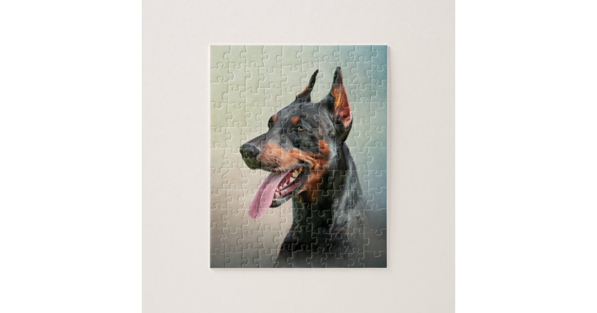 Drawing Doberman dog Jigsaw Puzzle | Zazzle