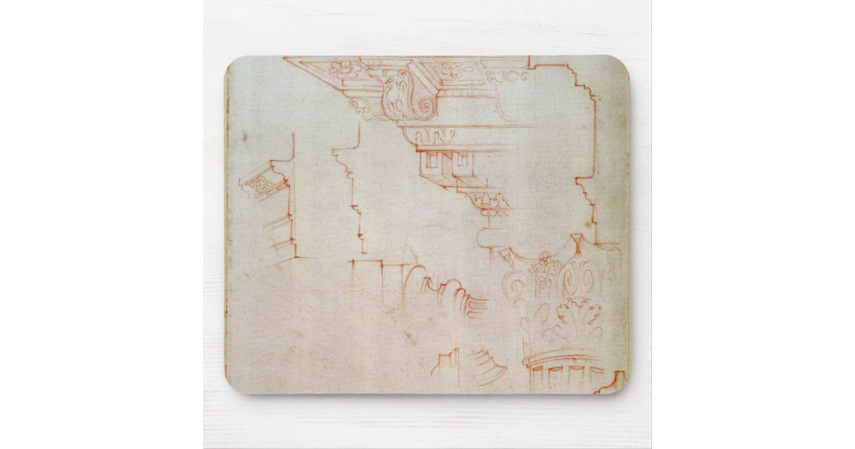 Drawing of architectural details mouse pad | Zazzle