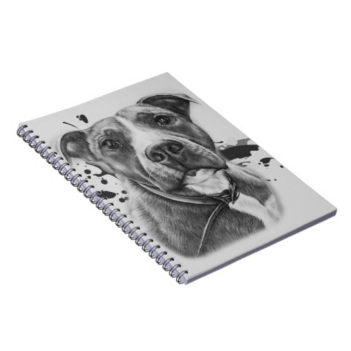 Drawing of Pitbull Dog Animal Art On Paint Notebook | Zazzle