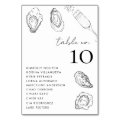 Drawn Oysters Seating Chart Names Wedding Sign Table Number | Zazzle