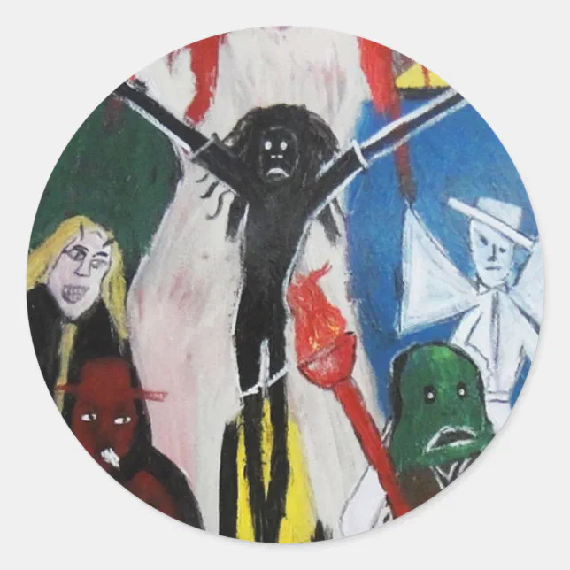 DREAD AS RED HEAD JESUS CLASSIC ROUND STICKER | Zazzle