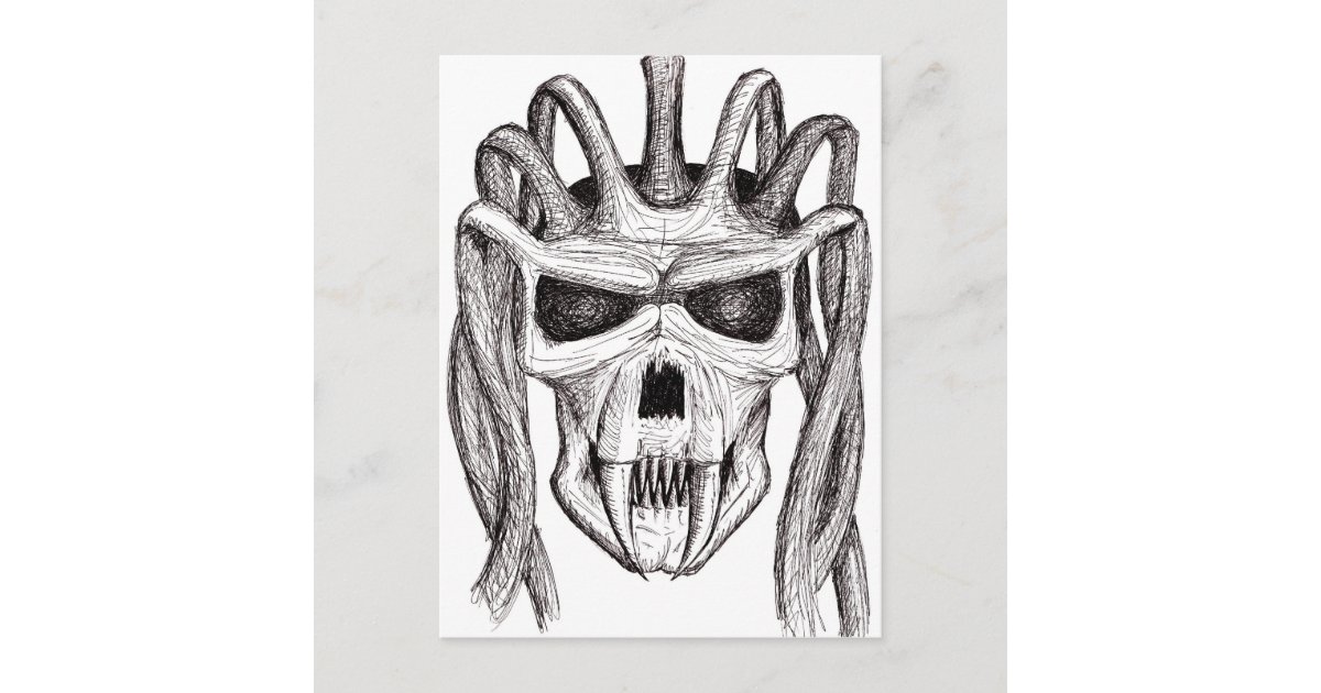 dread skull postcard | Zazzle