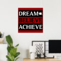 Dream Believe Achieve Education Poster | Zazzle