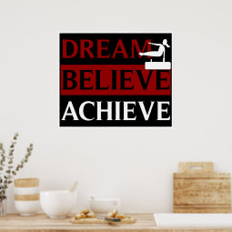 Dream Believe Achieve Gymnastics Poster | Zazzle