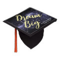 Dream Big Custom name purple space galaxy Graduation Cap Topper | Zazzle