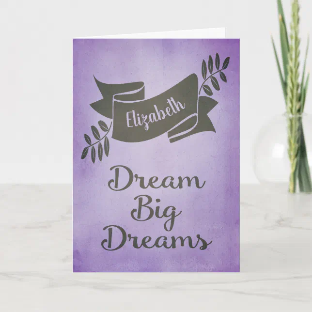 Dream Big Dreams Graduation Congratulations Purple Card | Zazzle