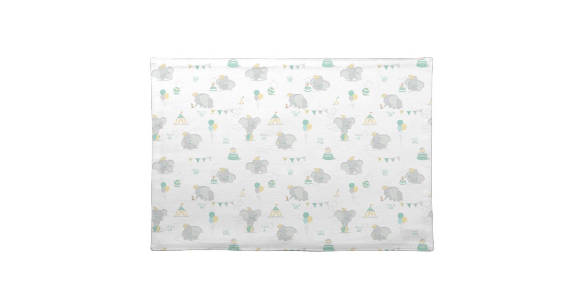 Dream Big Dumbo Pattern Cloth Placemat | Zazzle