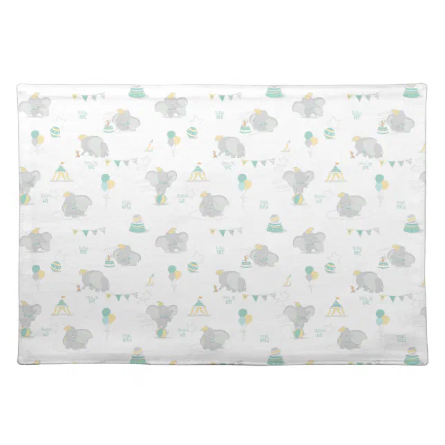 Dream Big Dumbo Pattern Cloth Placemat | Zazzle