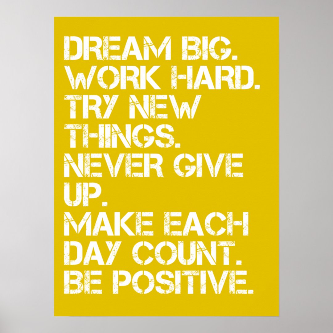 Dream Big - Inspirational Poster | Zazzle