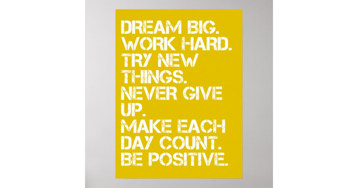 Dream Big - Inspirational Poster | Zazzle