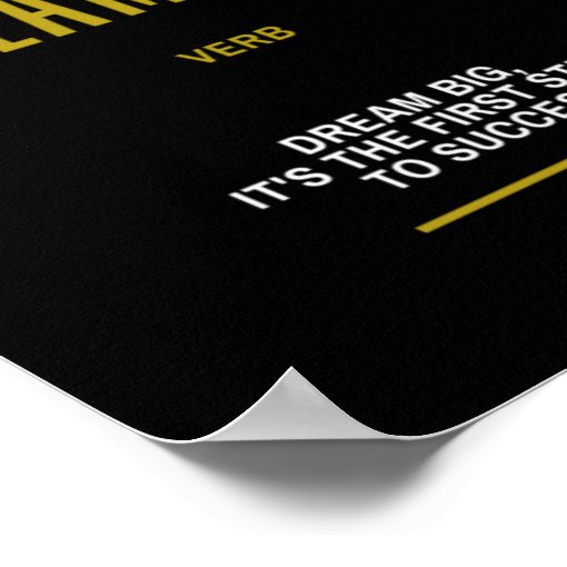 Dream Big Inspirational Quote On Success Poster | Zazzle