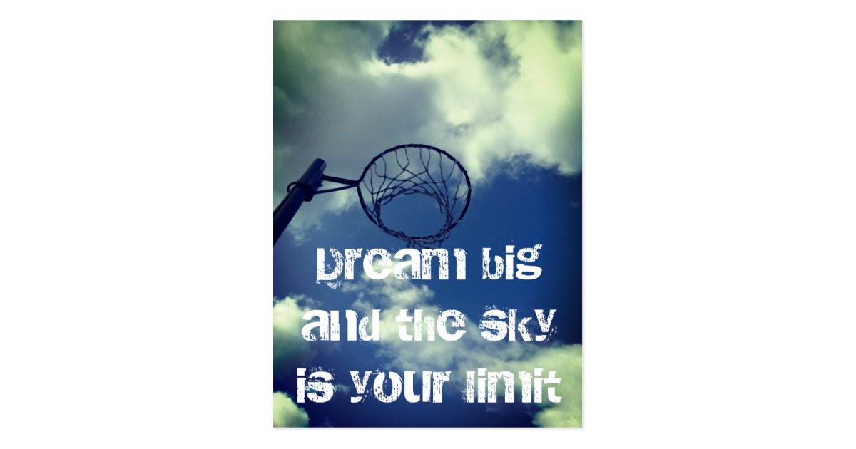 Dream Big Motivational Netball Quote Postcard | Zazzle.com