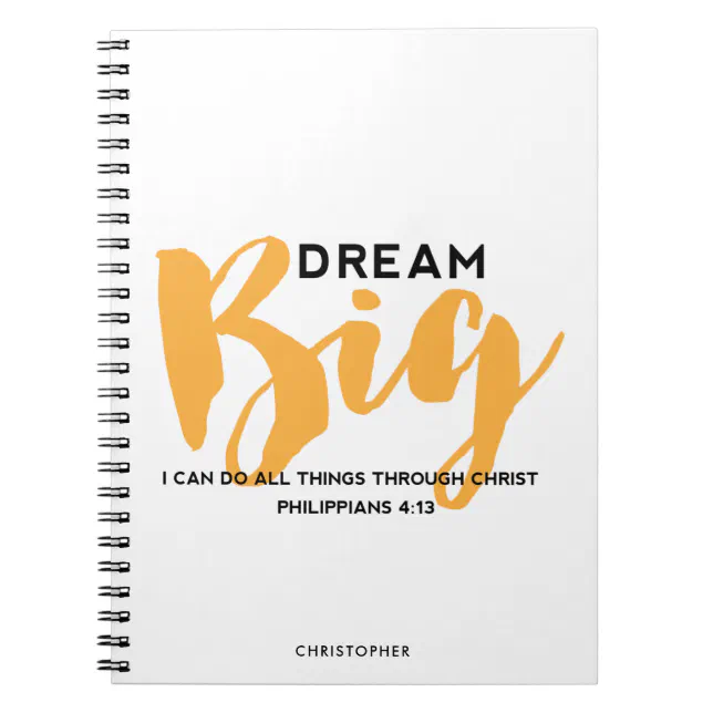 Dream Big Scripture Notebook | Zazzle