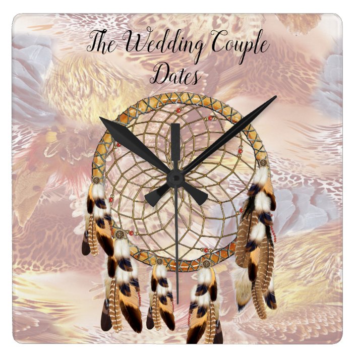 Dream Catcher Home Decor Square Wall Clock | Zazzle