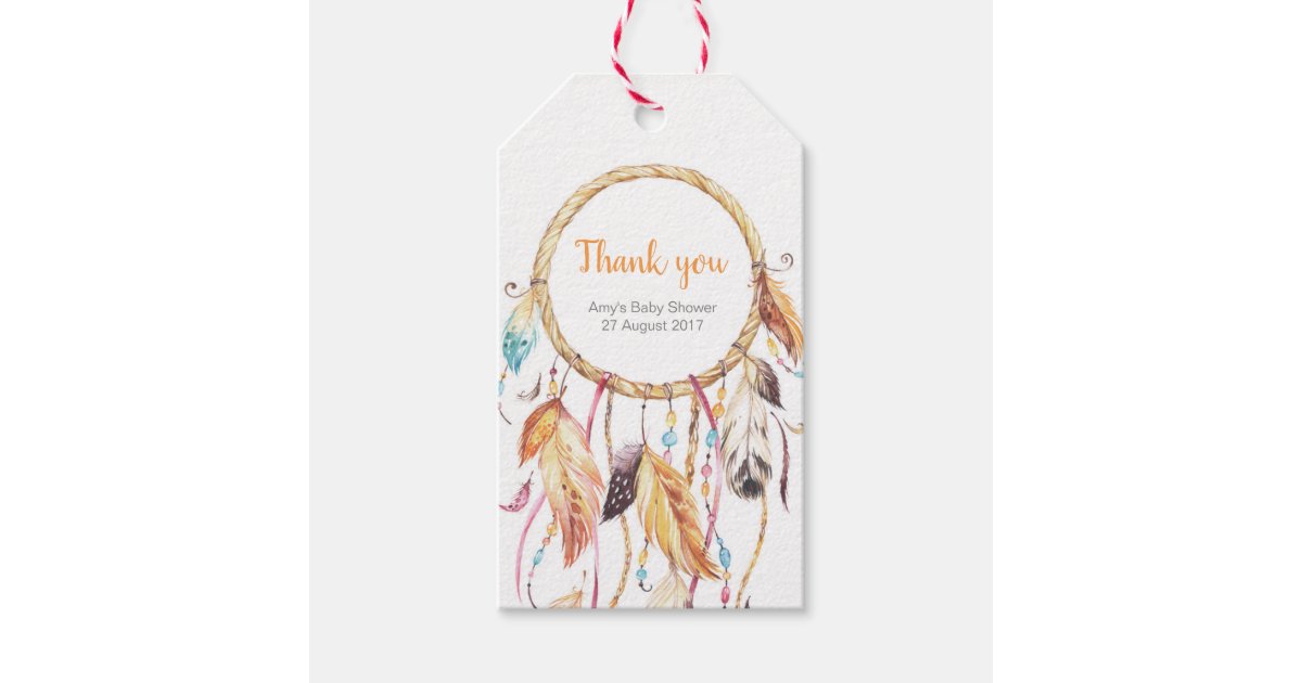 Dream Catcher Thank you tags | Favour tags | Zazzle