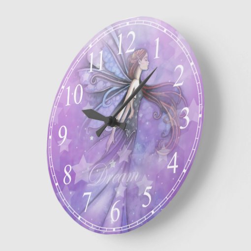 Dream Fairy in the Stars Large Clock | Zazzle