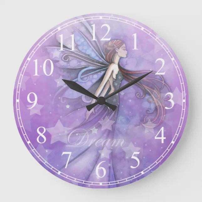 Dream Fairy in the Stars Large Clock | Zazzle