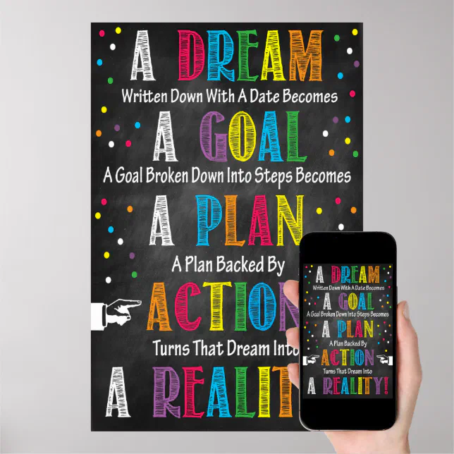 DREAM-GOAL-PLAN-ACTION-REALITY POSTER | Zazzle