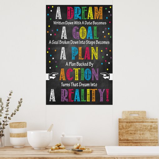 DREAM-GOAL-PLAN-ACTION-REALITY POSTER | Zazzle