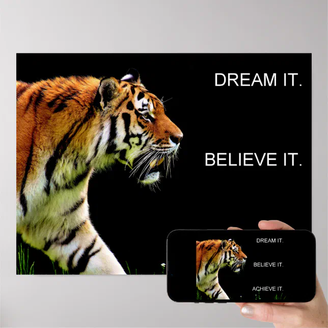 dream it believe it achieve it motivation poster | Zazzle