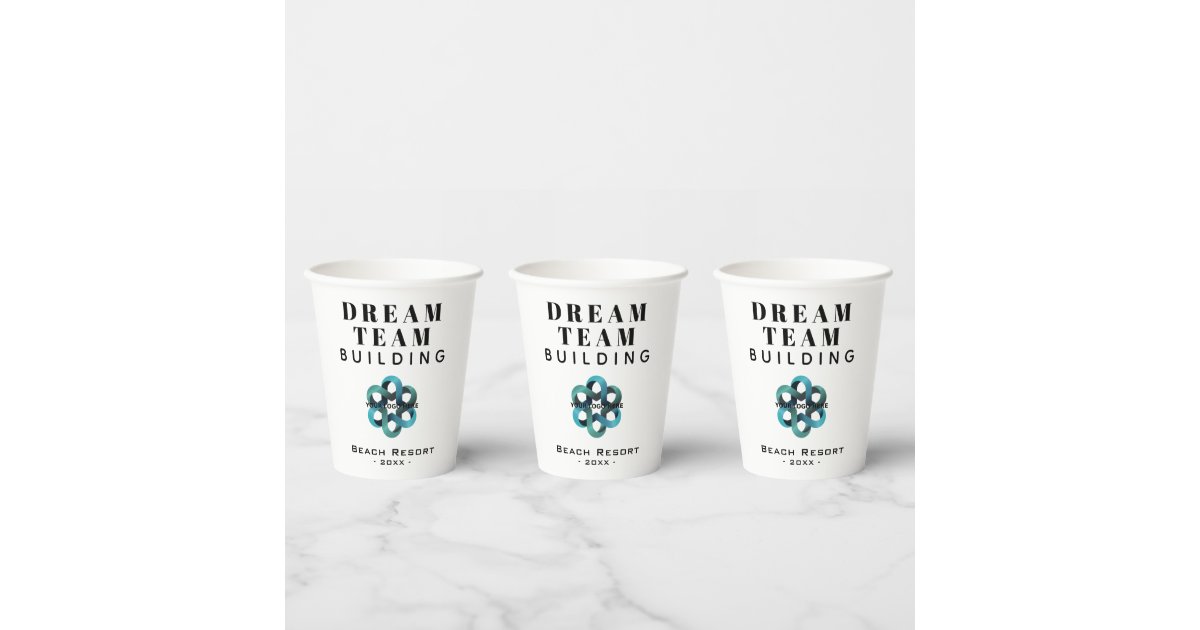 Dream Team Team Building Company Logo Paper Cups | Zazzle