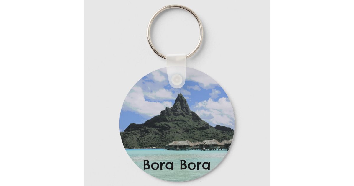 Dream Vacation Bora Bora Tahiti Atoll Formation Keychain | Zazzle