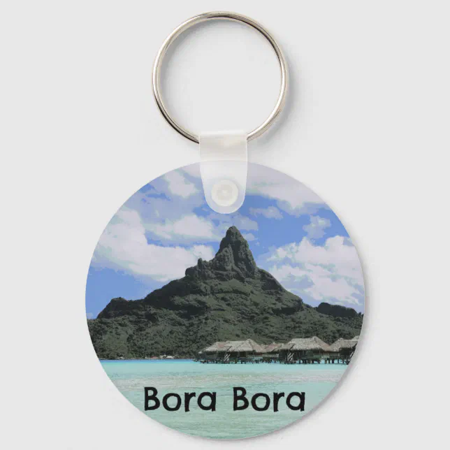 Dream Vacation Bora Bora Tahiti Atoll Formation Keychain | Zazzle