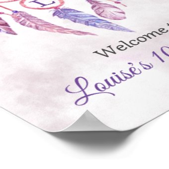 Dreamcatcher Sleepover Birthday Party Welcome Sign | Zazzle