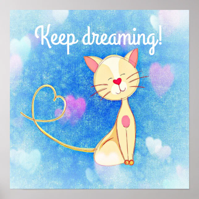 Dreaming Cat Poster | Zazzle